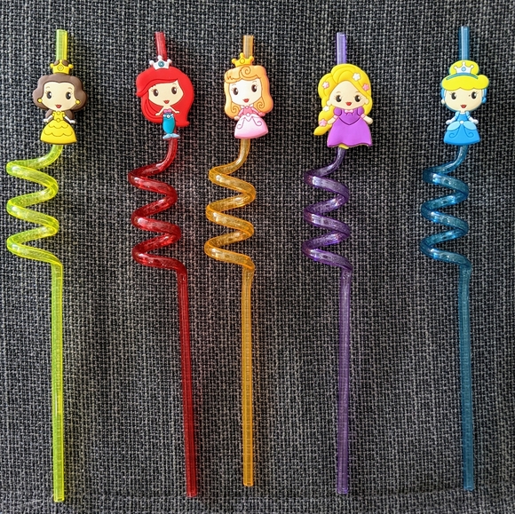 Dining | Disney Princess Straw Set Of 5 New | Poshmark
